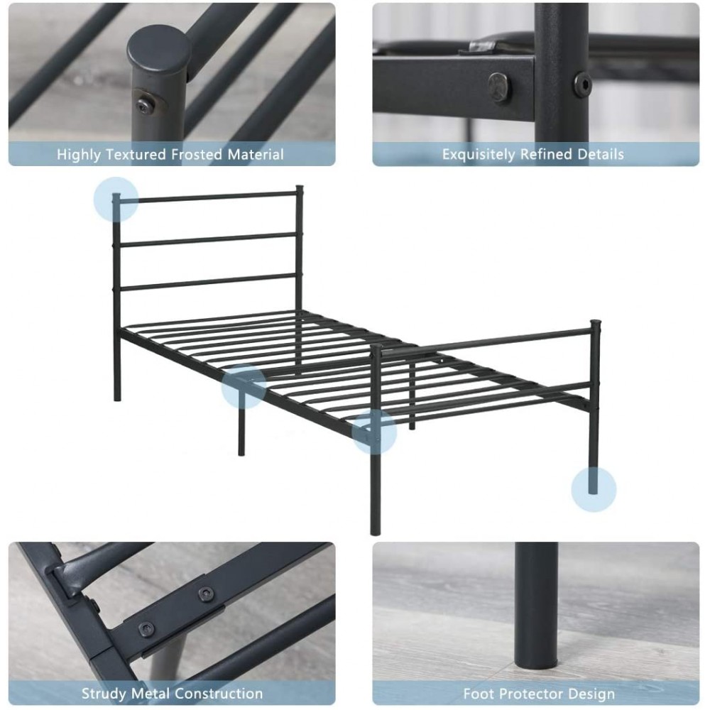 Pat metalic Belton, 80x200x29cm, 6 picioare reglabile pe inaltime ...